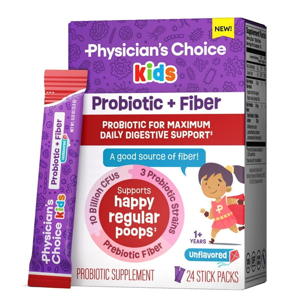 Physician's Choice Kids Probiotic + Prebiotic Fiber Packets (Ages 1 ...