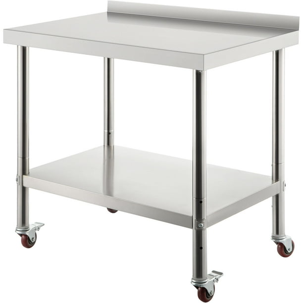 KFFKFF Metal Prep Table, 30x24x35 in, 440lbs Capacity, Stainless Steel ...