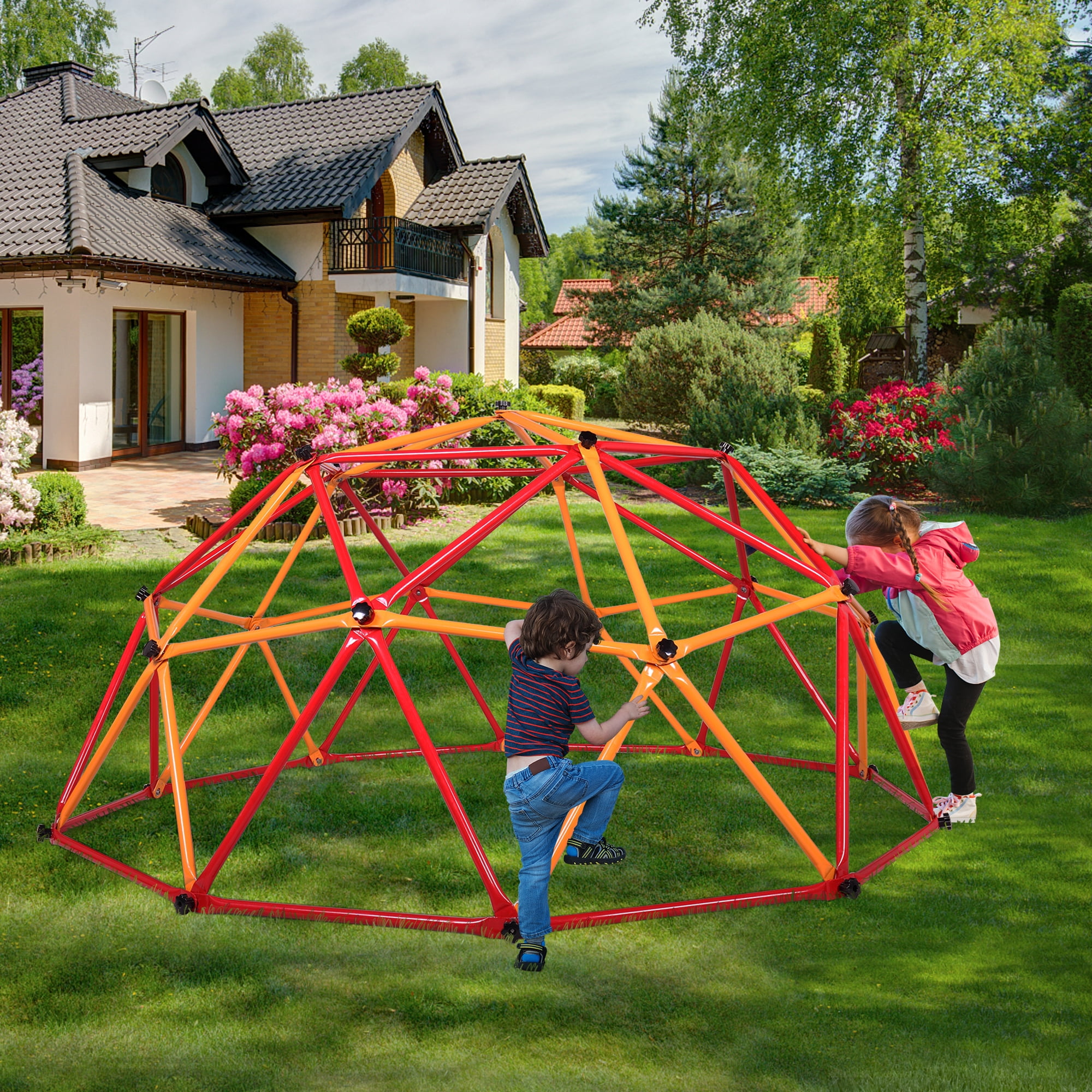 TOBBI Outdoor Kid's Dome Climber 82" Climbing Dome Steel Frame Monkey ...