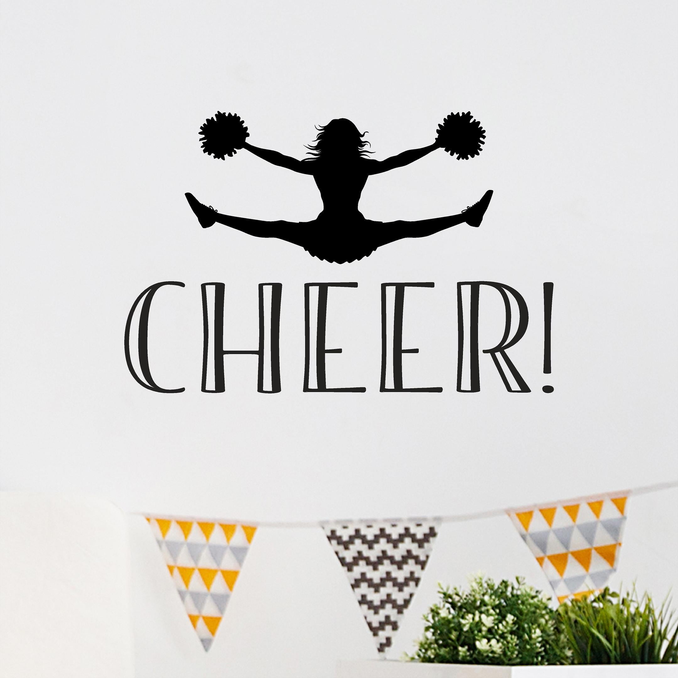 Cheer! Decal Wall Decal Cheerleader Sticker Decals - Size: 12.5"H x 19 ...