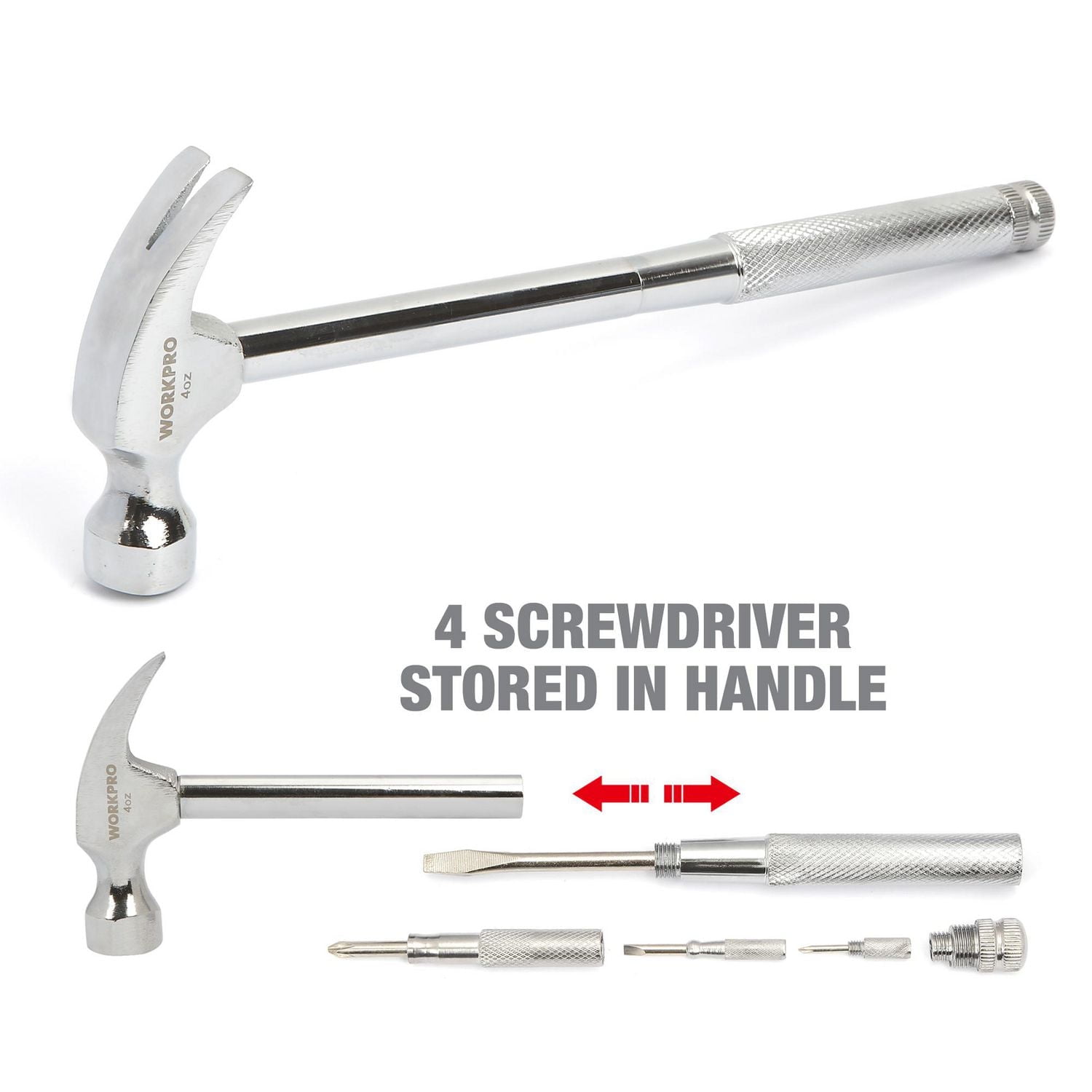 WorkPro 5-IN-1 Hammer, Size:3/6'',1/8'' and #1,#0 - Walmart.ca
