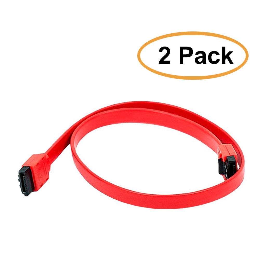 2 Pack, 18 inch SATA 6Gbps Cable w/ Locking Latch Red - Walmart.com