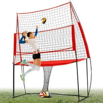 FITPLAY Portable Volleyball Net System, Three Heights Adjustable, 32 ...