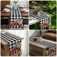 Cartoon Red Truck Xmas Tree Table Runner 13x36in Non-Slip Cotton Linen ...