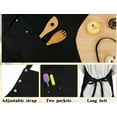 2 Pack Adjustable Black Aprons with Front Pocket - Cute Cartoon Design ...