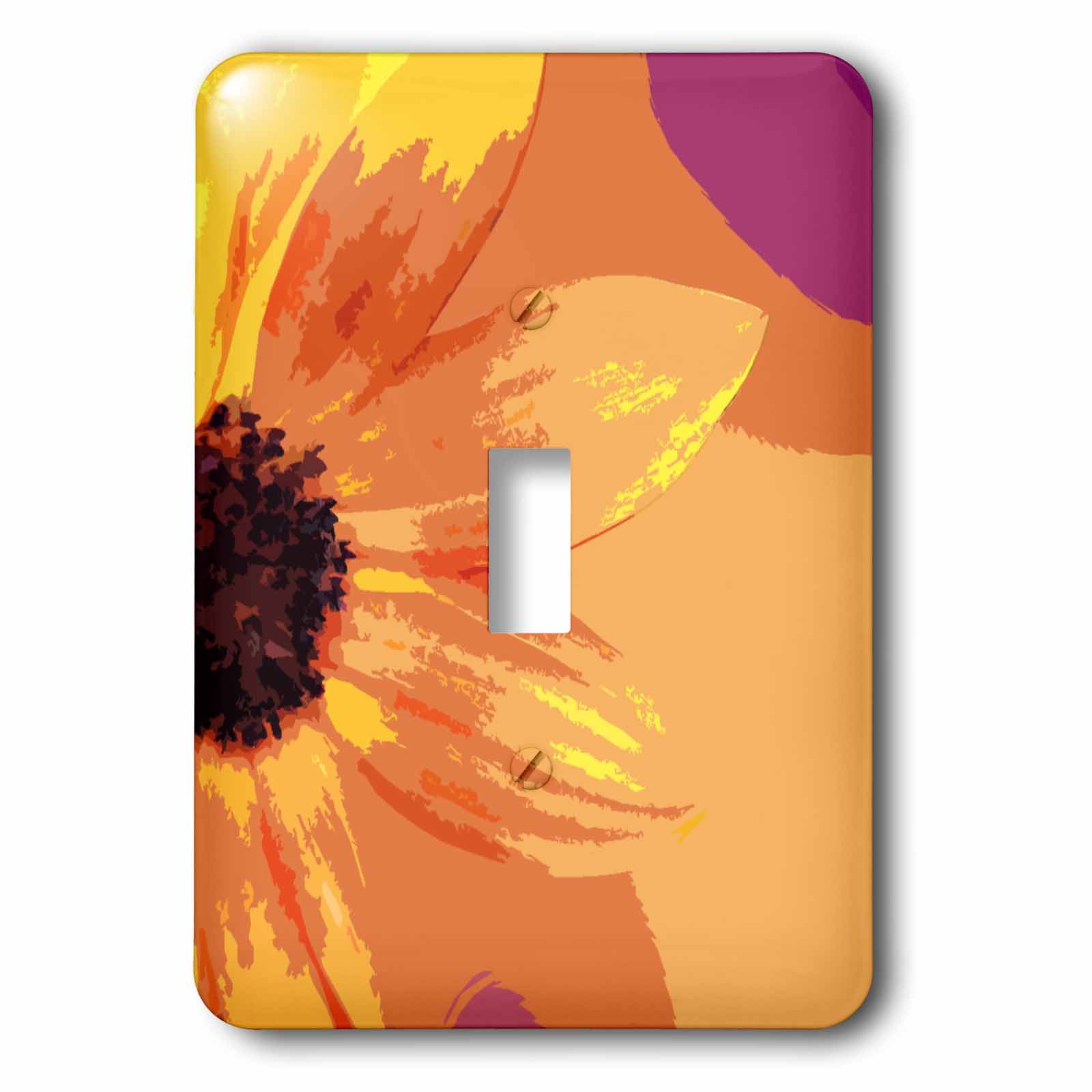 Abstract macro photograph of a sunflower in orange and pink tones ...