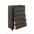 Dark Gray Finish Storage Drawers Chest 1pc Chrome Tone Handles ...
