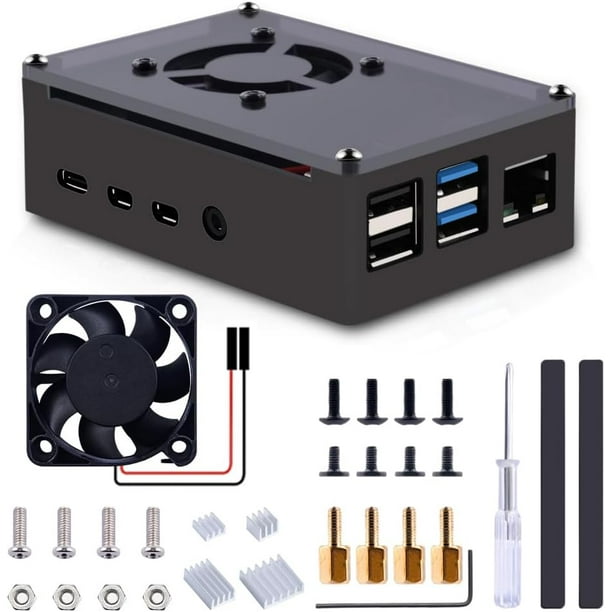G Raspberry Pi 4 Case, Raspberry Pi 4 Aluminum Case with Fan, Raspberry ...