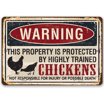 Bigtime Signs Beware of Chickens PVC Warning Sign 9""x12 - Walmart.com