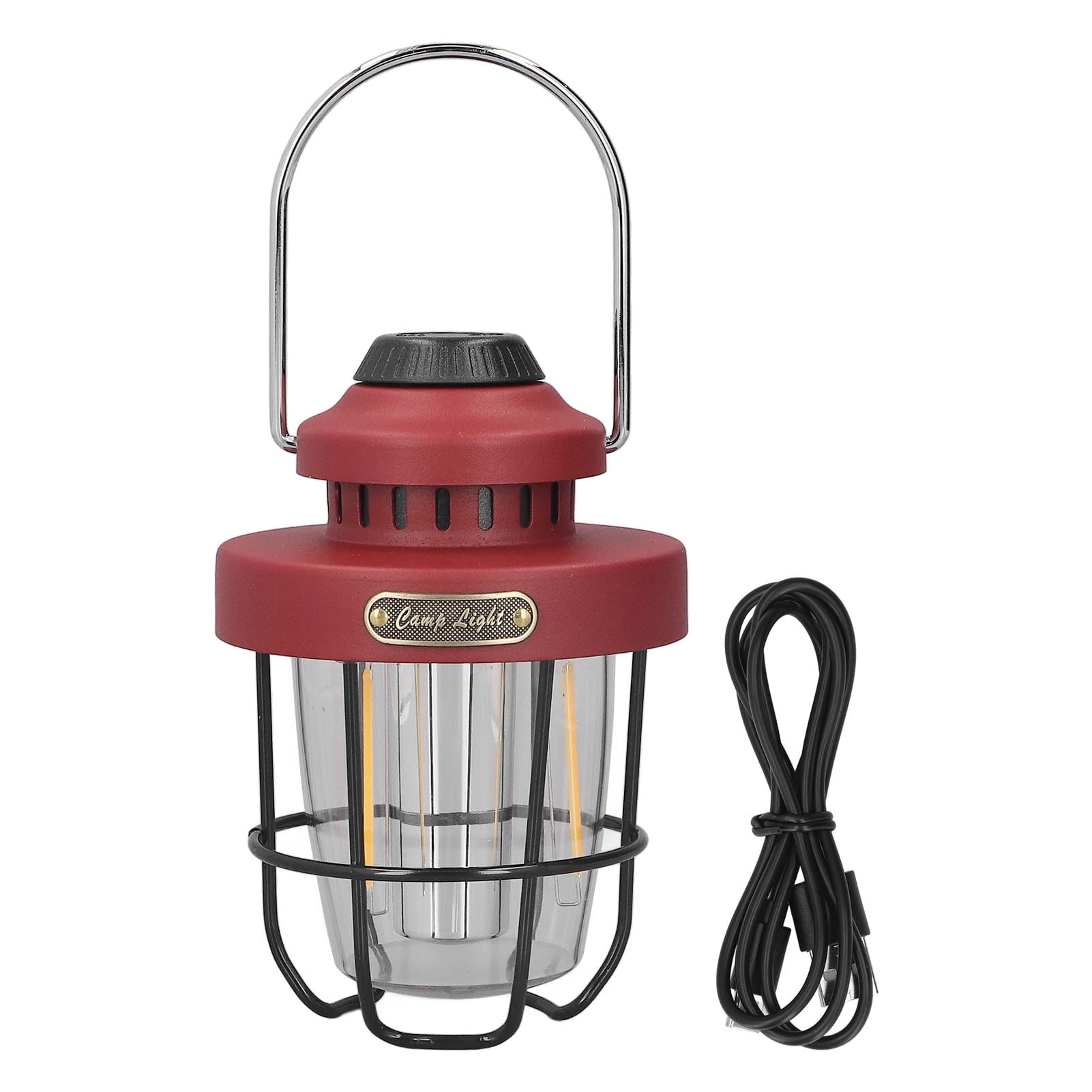 Linterna de camping USB retro roja con 3 modos de luz, resistente al ...