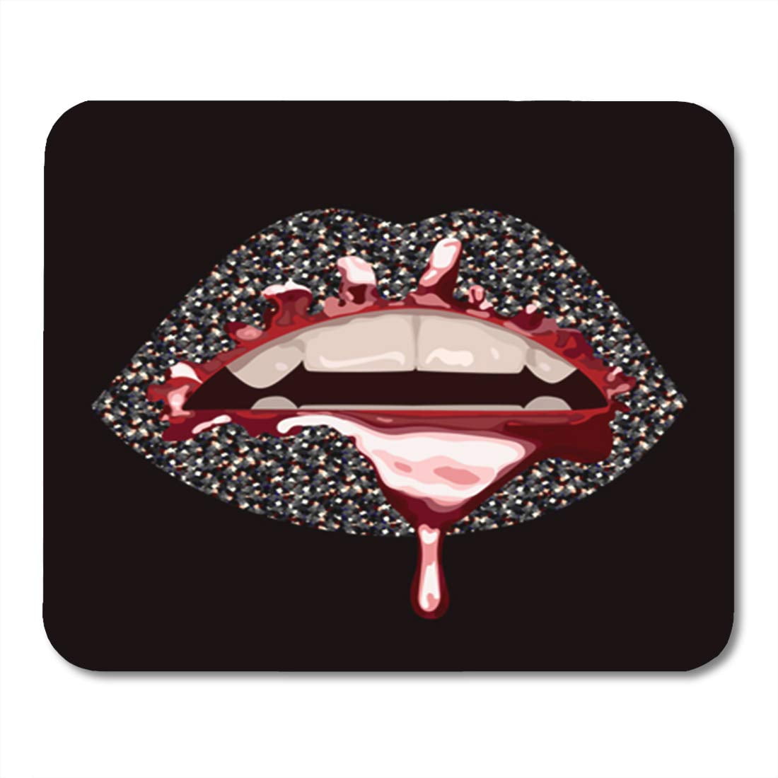 SIDONKU Pink Drip Black on Lips Red Gold Paint Beautiful Beauty ...
