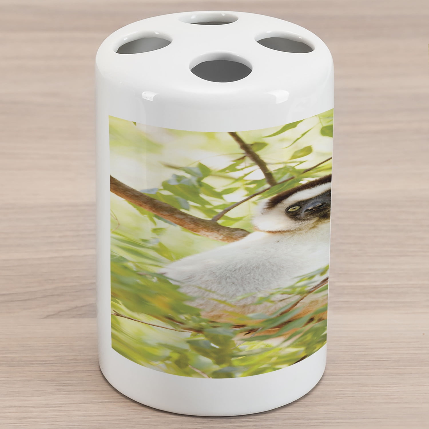 Lemur Ceramic Toothbrush Holder, Photo of Verreaux's Sifaka Endemic ...