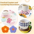 6 Styles Flower Punch Needle Coaster Kit, Embroidery Supplies for ...