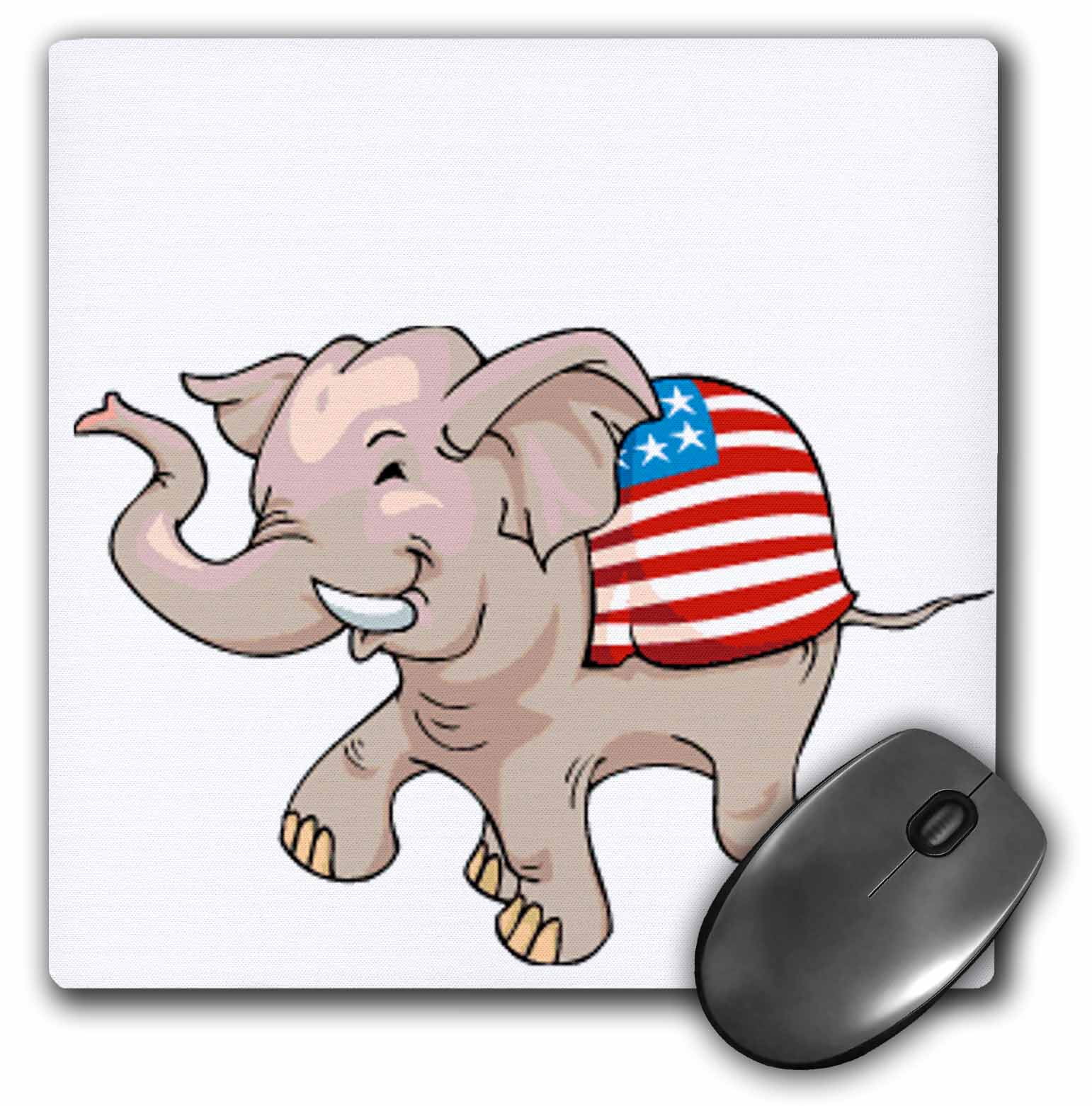 3dRose Republican Party Elephant Mascot , Mouse Pad, 8 by 8 inches ...