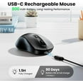 TECKNET Rechargeable Bluetooth Mouse, [ USB + BT5.0 + BT3.0 ] Wireless ...