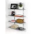 2-Tier Heavy-Duty Wall Mount Floating Steel Wire Mesh Storage Shelves ...