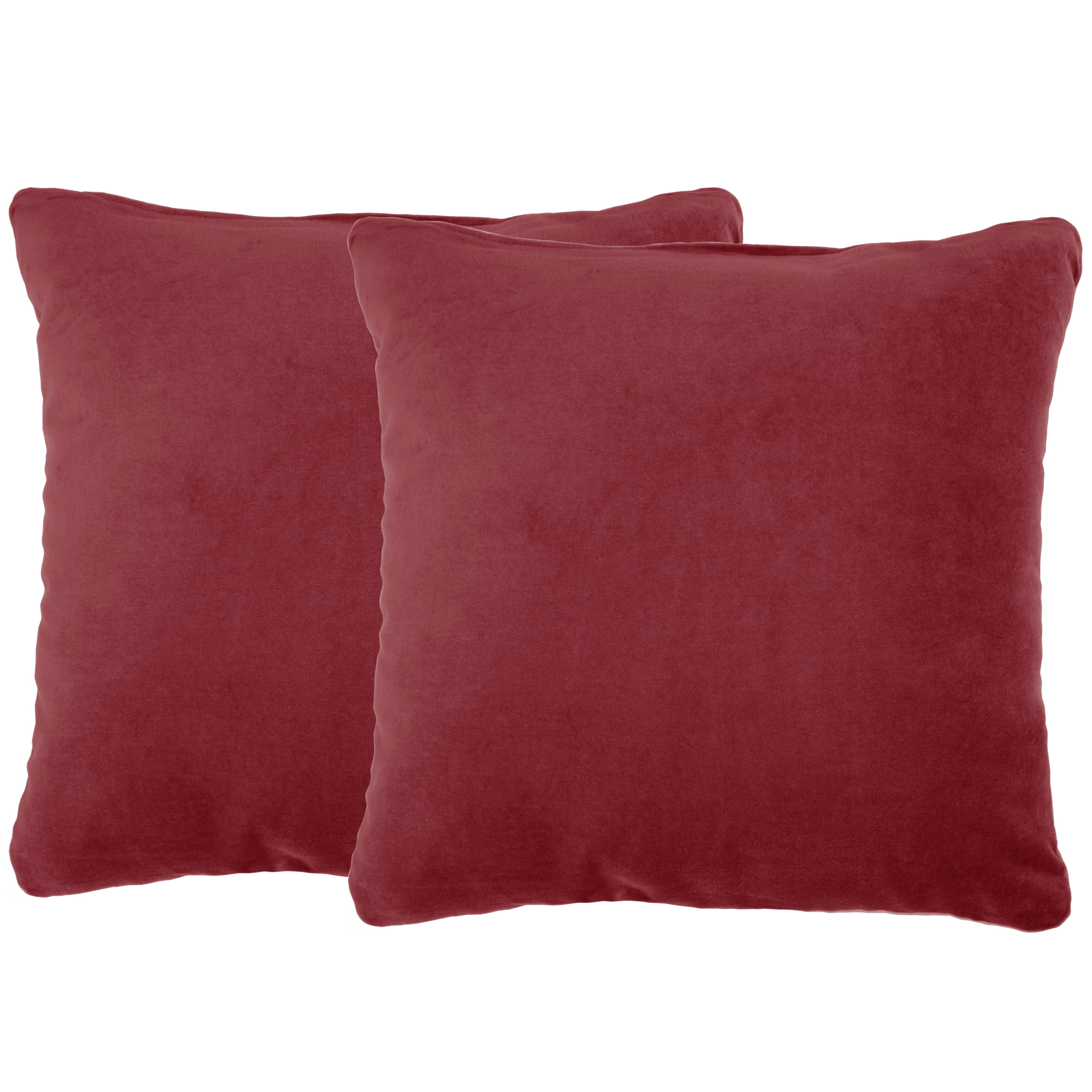 Nourison Life Styles Solid Velvet 2 Pack Red Decorative Throw Pillow ...