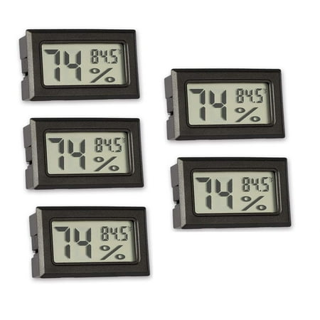 5 Pack Mini Thermometer Hygrometer, Small Digital Electronic ...