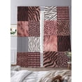 Animals Print Plaid Sheer Curtains for Living Room Bedroom Red ...
