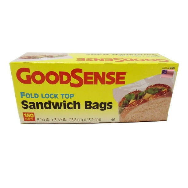 GOOD SENSE SANDWICH BAGS FOLD LOCK TOP 150 PER BOX - Walmart.com ...