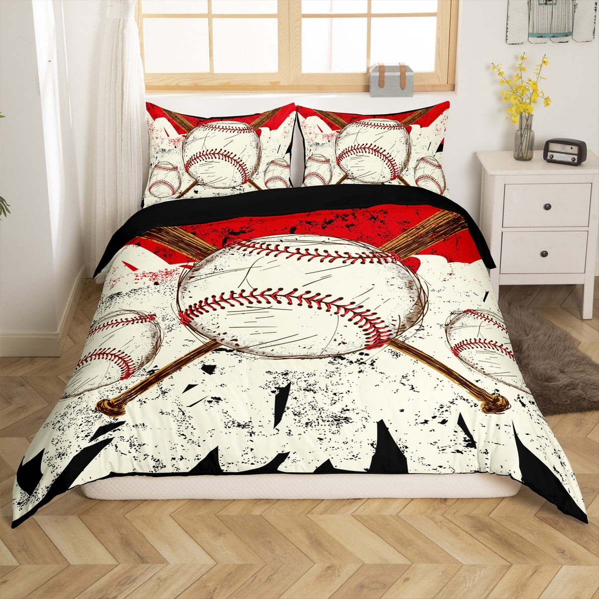 Click here for Erosebridal Retro Baseball Duvet Cover Full  Vinta... prices