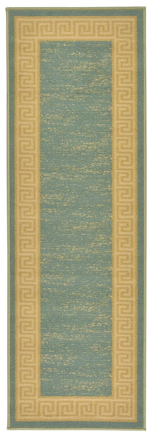 Meander Design Printed Slip Resistant Rubber Back Latex Runner Rug and ...