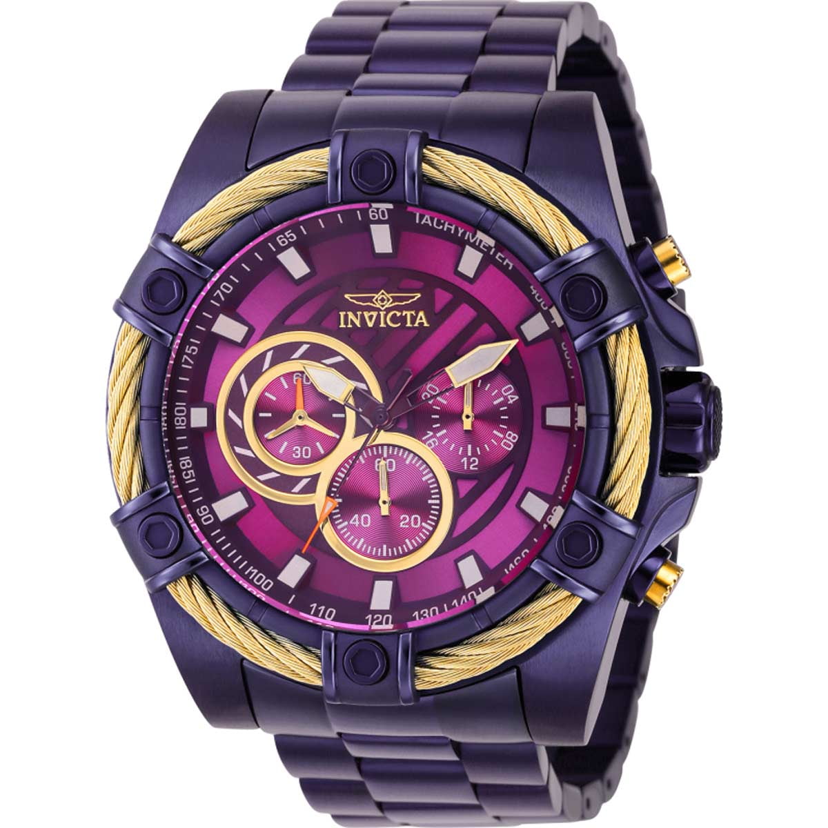 Invicta 38958 Men's Bolt Purple and Gold Tone Dial Bracelet Watch ...