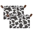 Black White Cow Print Pattern Collapsible Storage Bin Open Home Shelf ...