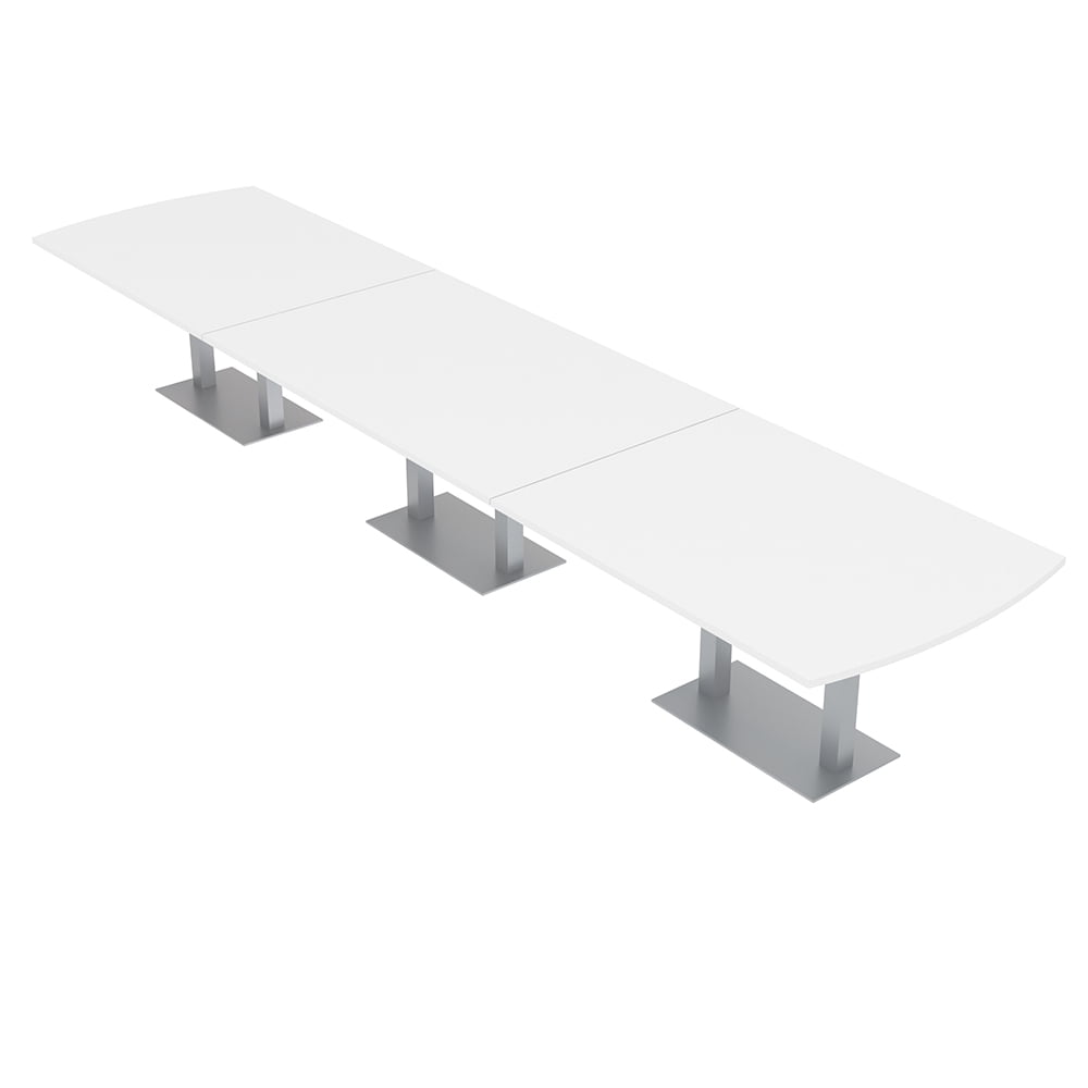 18Ft Arc Rectangle Powered Modular Conference Table Square Metal Bases ...