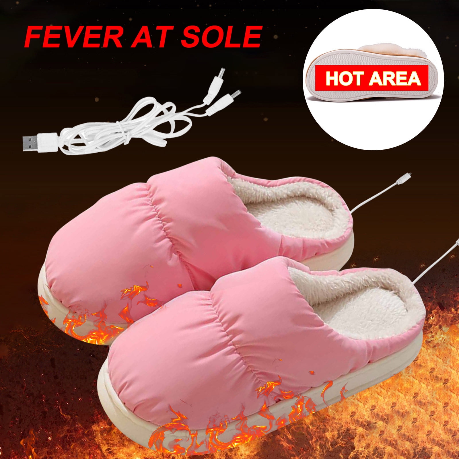 Herrnalise USB Heated Slippers Heated Feet Warmer Winter Office Heating ...