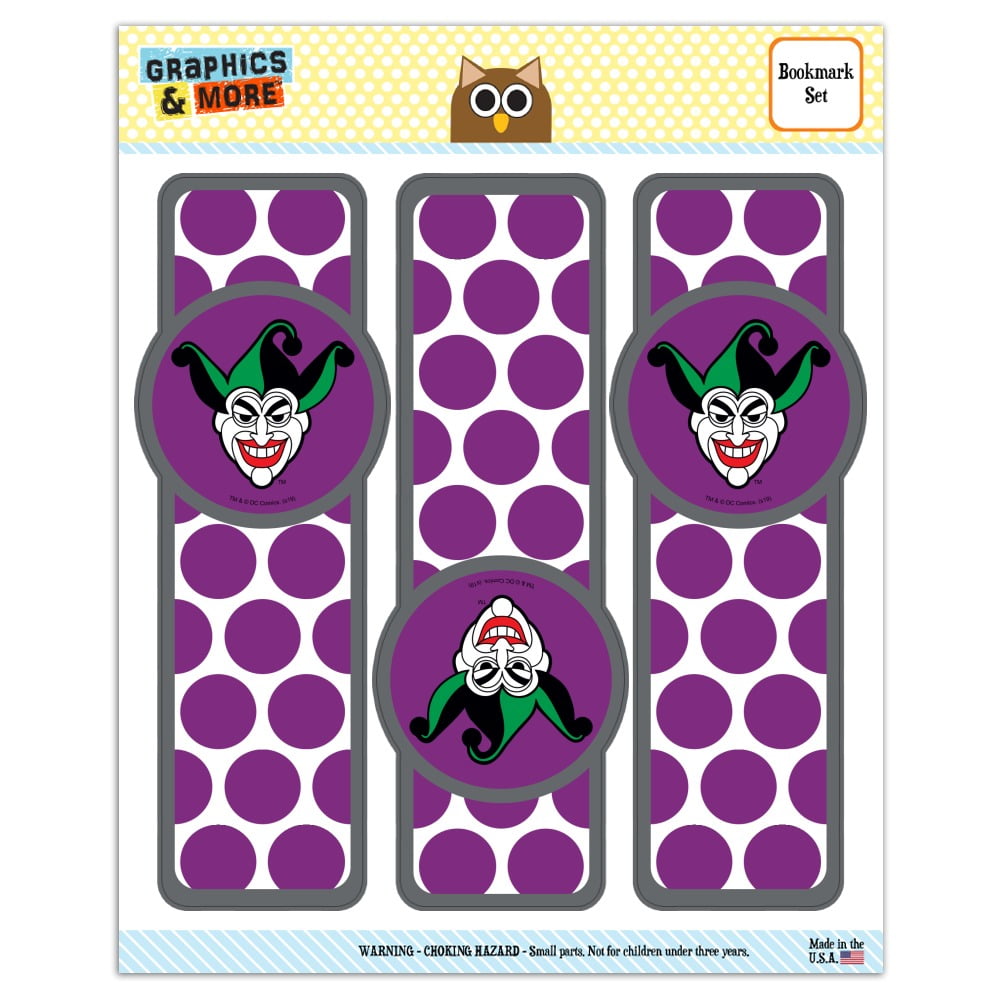 Batman Joker Symbol Set of 3 Glossy Laminated Bookmarks - Walmart.com