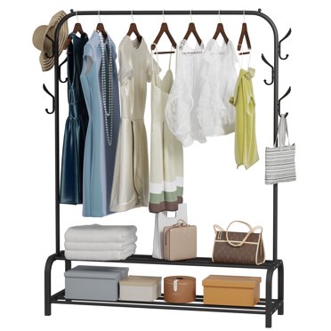 Clothes Rack, 2 Tier Heavy Duty Garment Rack with Storage Shelf, 40"L x ...