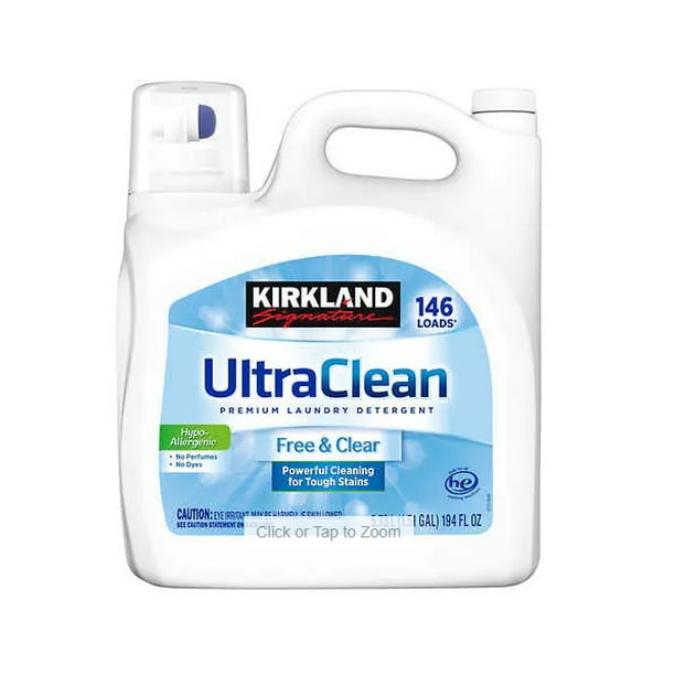 KS Ultra Clean Free & Clear HE Liquid Laundry Detergent, 146 loads, 194 ...