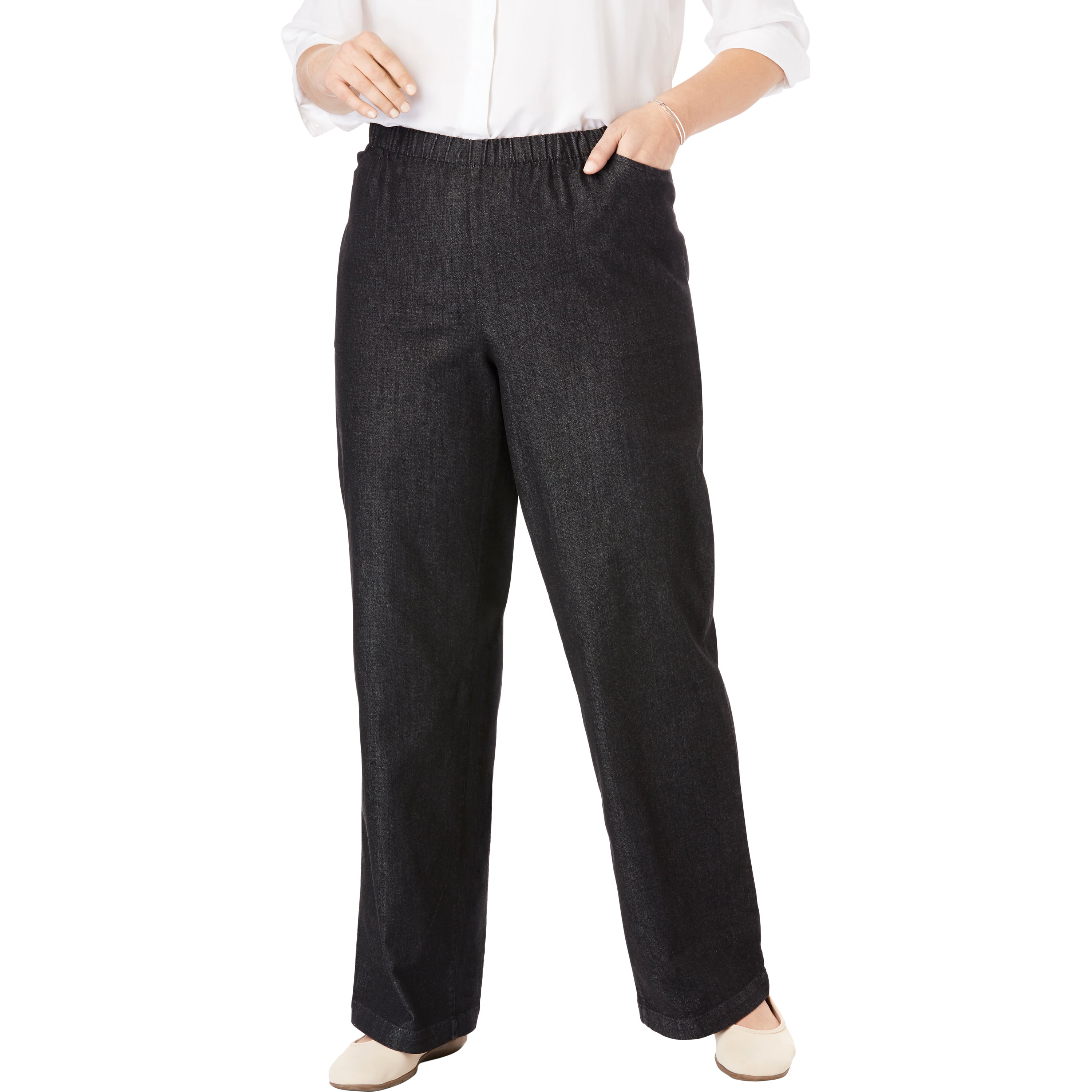 Woman Within Womens Plus Size Wide Leg Fineline Jean Jean