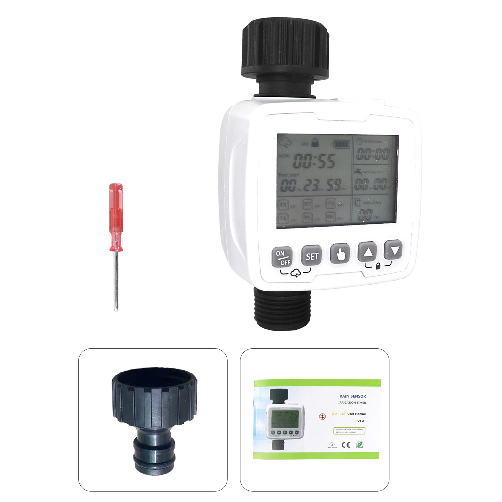 Lomubue Digital Water Timer Large Screen IPX5 Waterproof Sensitive ...