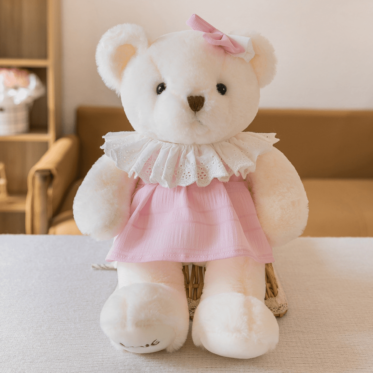 13.78 Cute Little Teddy Bear Cute Bear Stuffed Animal Children s Stuffed Toy Birthday Gift for Boys and Girls and Home Decor Pink Dress Walmart