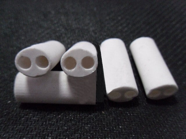 10 Pcs 1/2/3/3.5mm Dia Ceramic Insulation Tube Twin Bore Porcelain ...