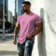 Boyscolos Men's Solid Color Crew Neck Short Sleeve T-Shirt, Loose ...