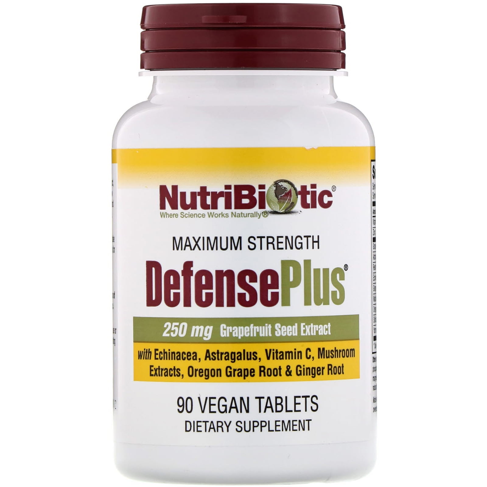 NutriBiotic DefensePlus, Maximum Strength, 90 Vegan Tablets - Walmart.com