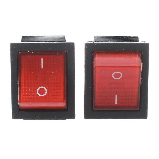 16A/250VAC 20A/125VAC Red 4 Pin ON/OFF DPST Rocker Switch 2 Pcs | Walmart en línea