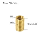 Uxcell M10 to M8 Sleeve Reducing Nut 15mm Long Threaded Hollow Tube ...