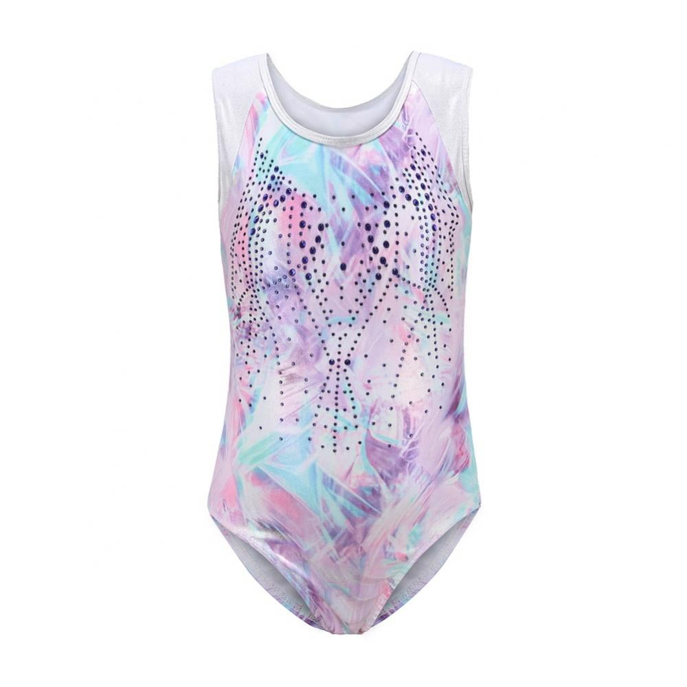 Girls Gymnastics Leotards One-piece 5-14 Years Practice Outfit Sparkly ...