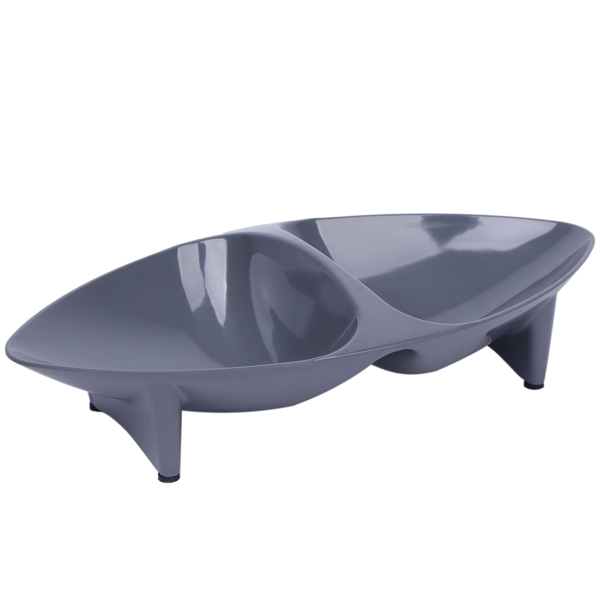Vibrant Life Oval Shape Double Pet Bowl, Gray - Walmart.com
