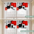 Abstract Tie Up Valance Curtains Medieval Red Black Geometrical ...