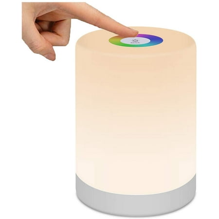 Bail LED Night Light Clock, Smart Bedside Table Lamp, Rechargeable with ...