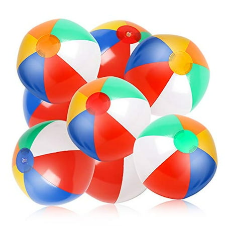 Inflatable Beach Balls, 10 Pack 12" Rainbow Beach Ball Pool Toys in ...