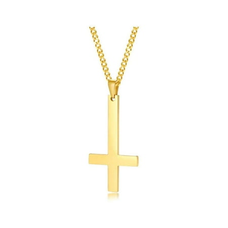 ALmi Stainless Steel Inverted Cross ecklace Satan Gothic Upside Down ...