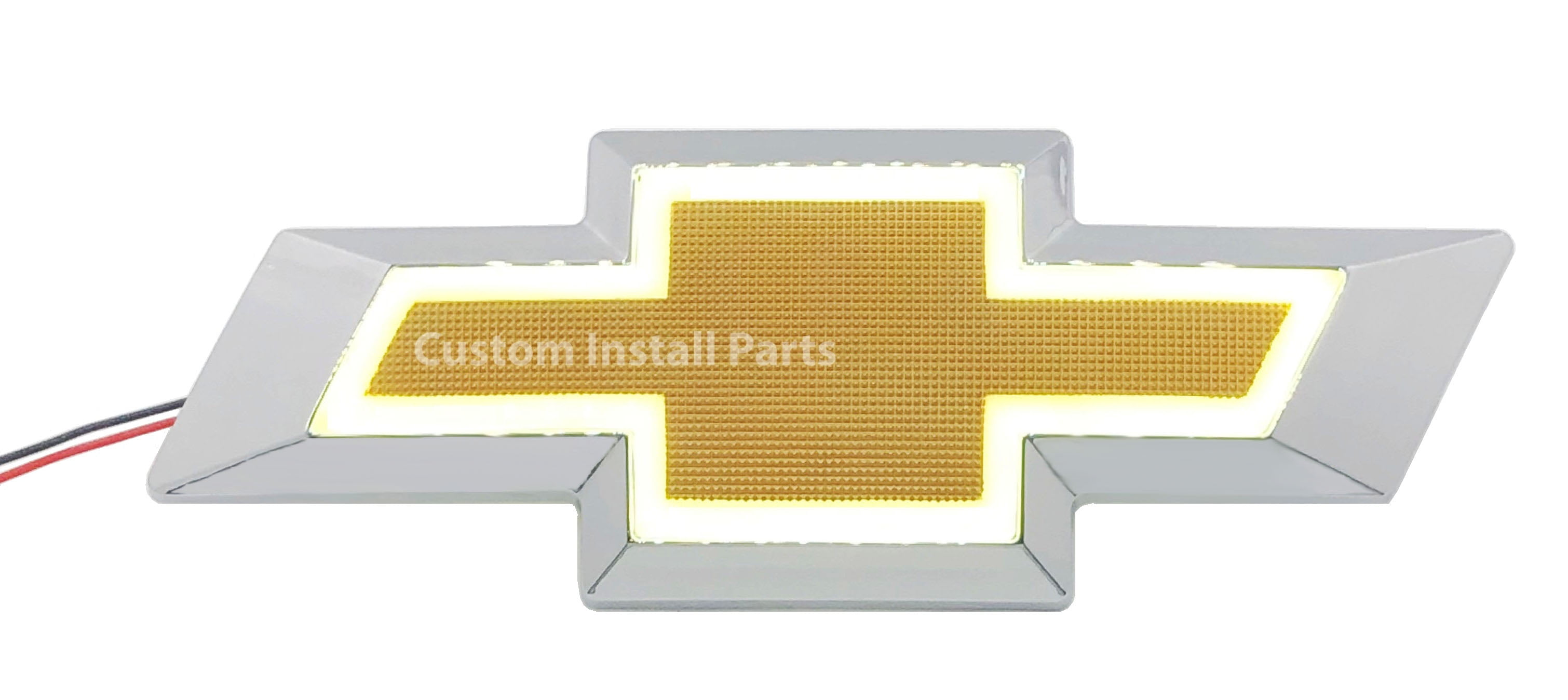 Custom Install Parts Front Grille Textured Gold Bowtie with White LED ...