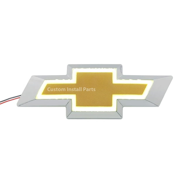 Custom Install Parts Front Grille Textured Gold Bowtie with White LED ...