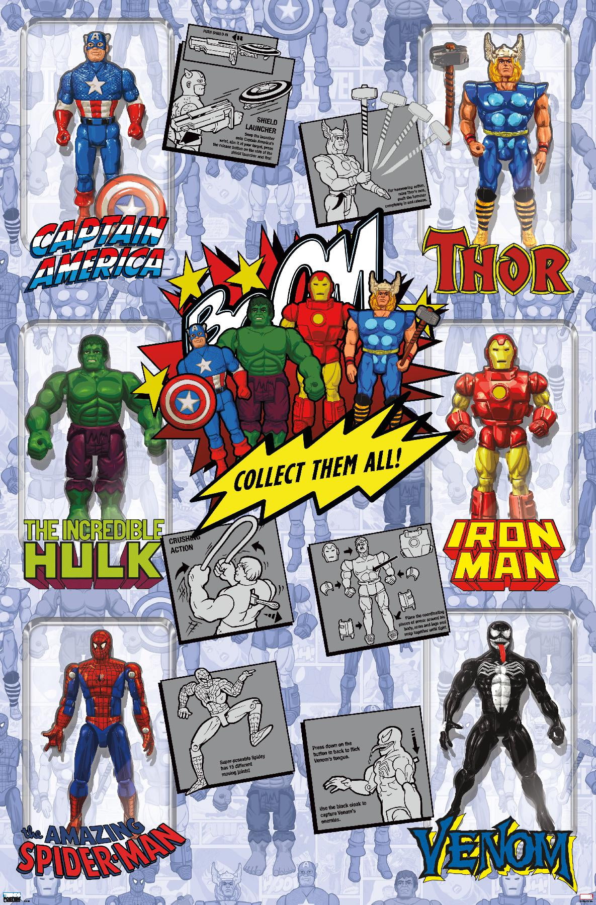 Marvel Comics - Action Figures Wall Poster, 22.375" x 34" - Walmart.com